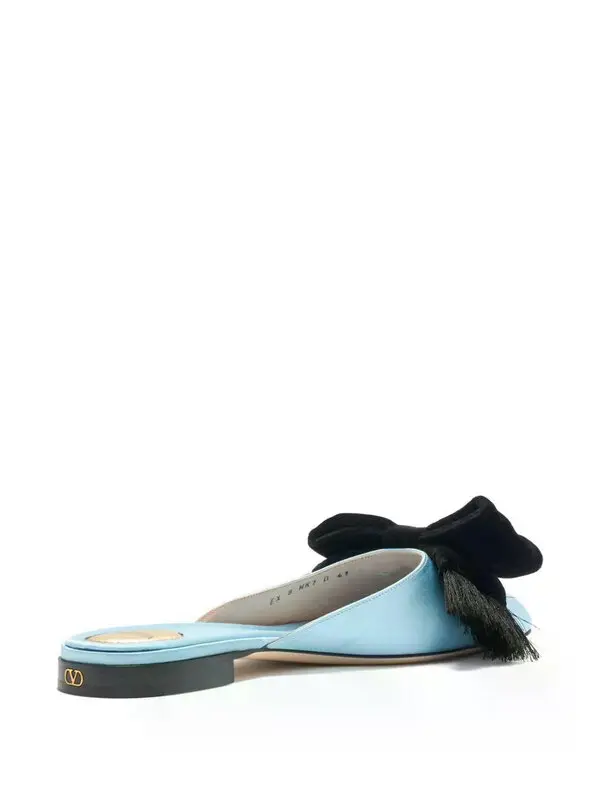 Valentino Garavani Satin Mules With Bow Detailing