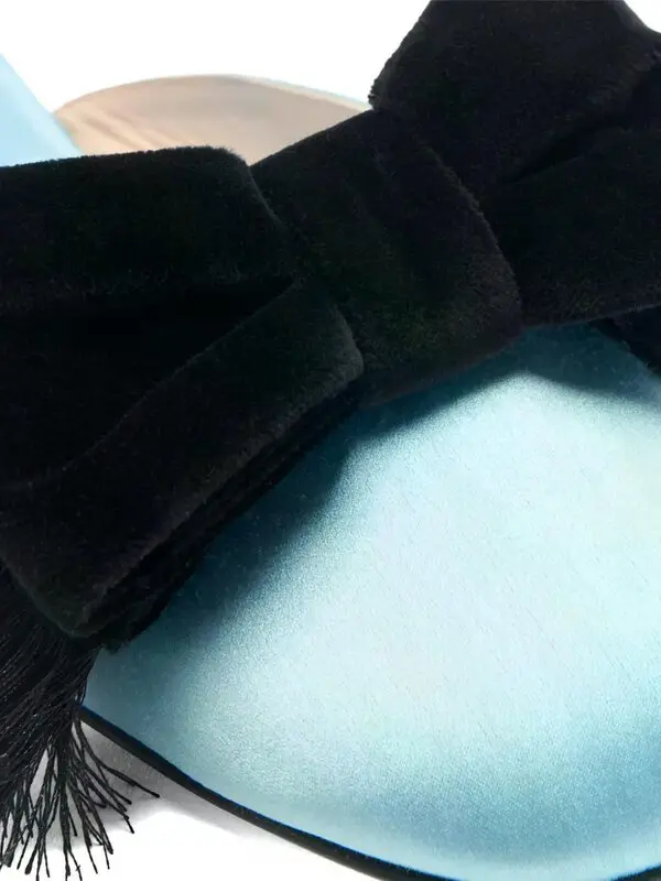 Valentino Garavani Satin Mules With Bow Detailing