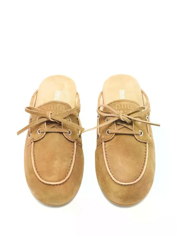 Miu Miu Eyelet Lace-up Loafers