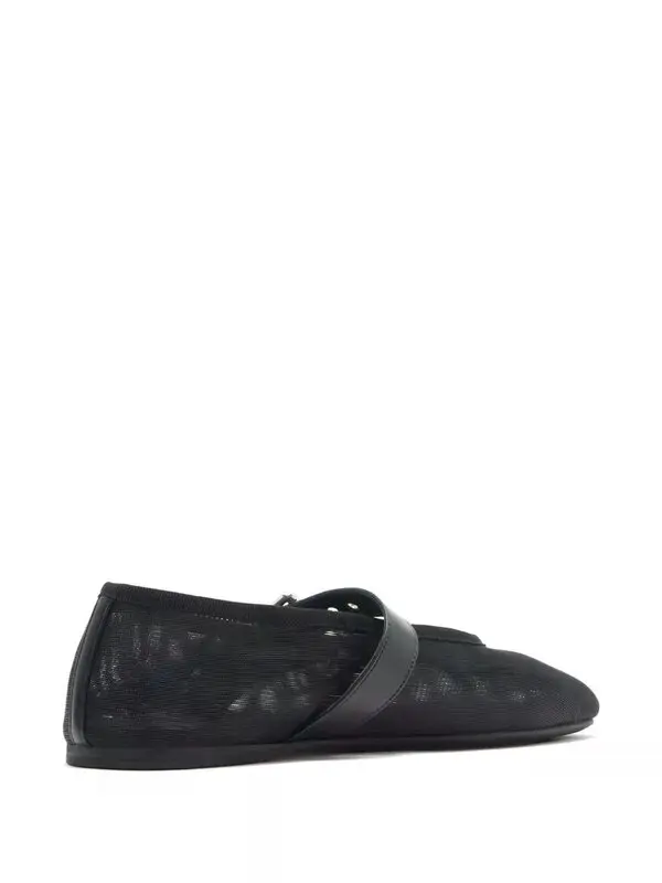Miu Miu Buckle-strap Mesh Ballet Flats - Black