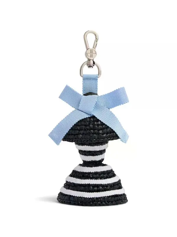 PATOU Striped-print Doll Charm With Bow Detail - Black