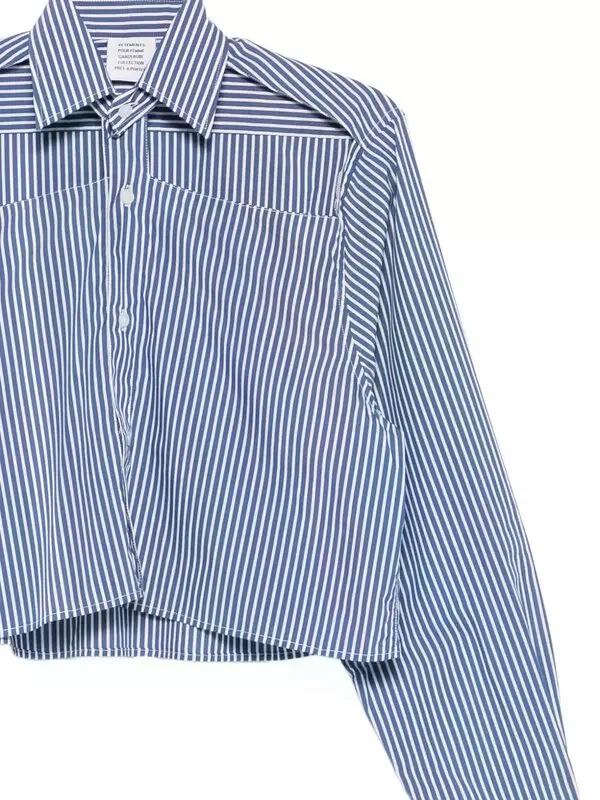Vetements Striped Cropped Shirt