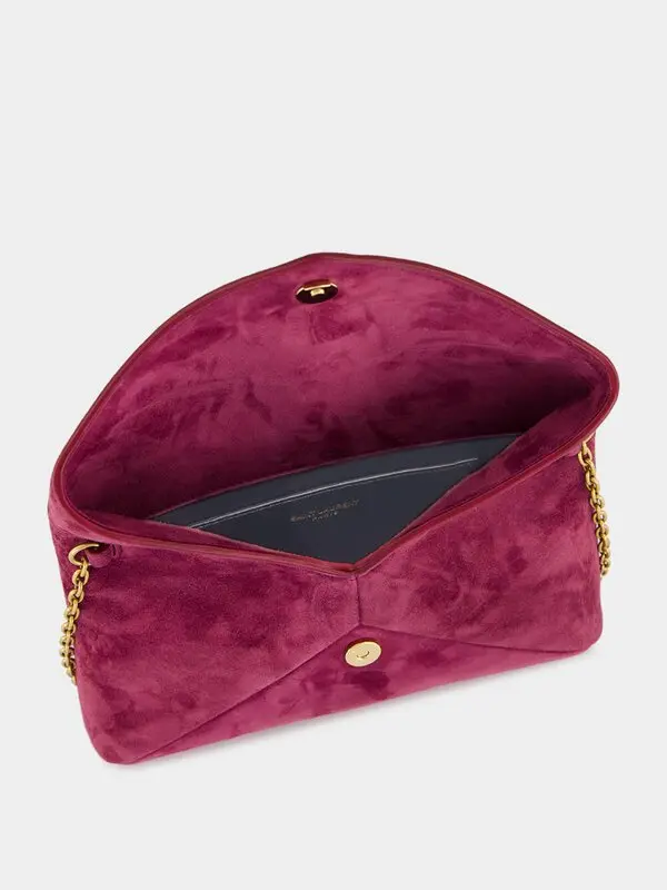 Saint Laurent Cassandre Small Suede Chain Pouch - Pink