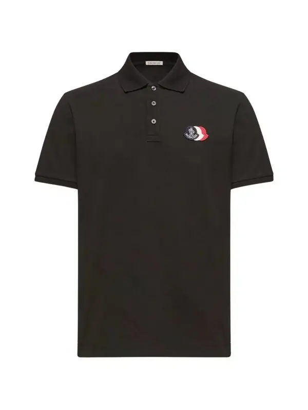 Moncler Logo Patch Polo Shirt - Black