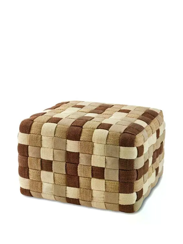 POLSPOTTEN Medium Weave Pouf Stool - Brown