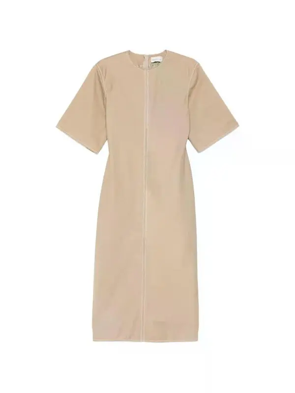 AMI Paris Topstitch Dress - Neutrals
