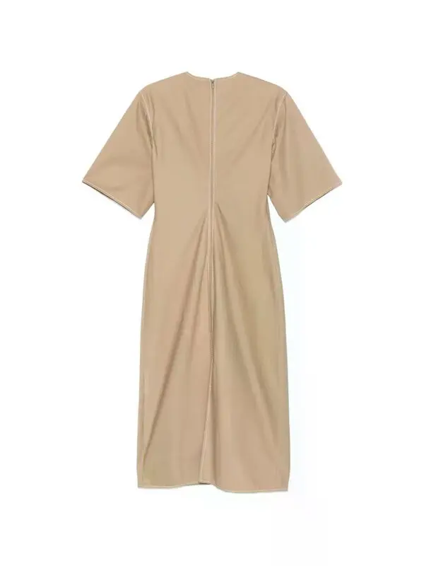 AMI Paris Topstitch Dress - Neutrals