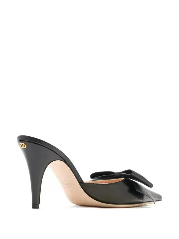 Valentino Garavani Leather Bow-detail Mules - Black