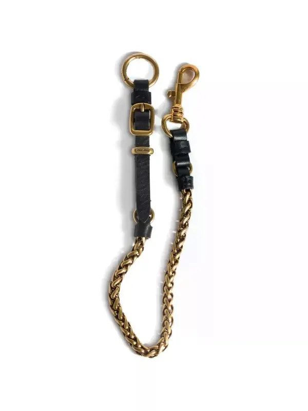 Miu Miu Logo-engraved Keyring - Gold