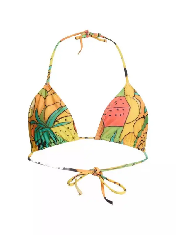 DONDE ESTEBAN Frutas Triangle Bikini Top - Yellow