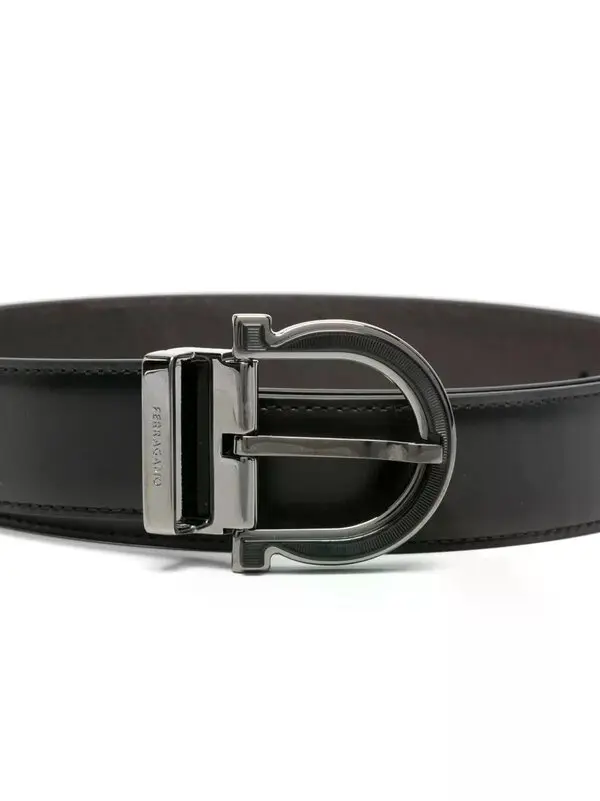 FERRAGAMO Gancio Buckle Leather Belt