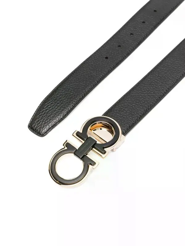 FERRAGAMO Gancini Reversible Belt - Black