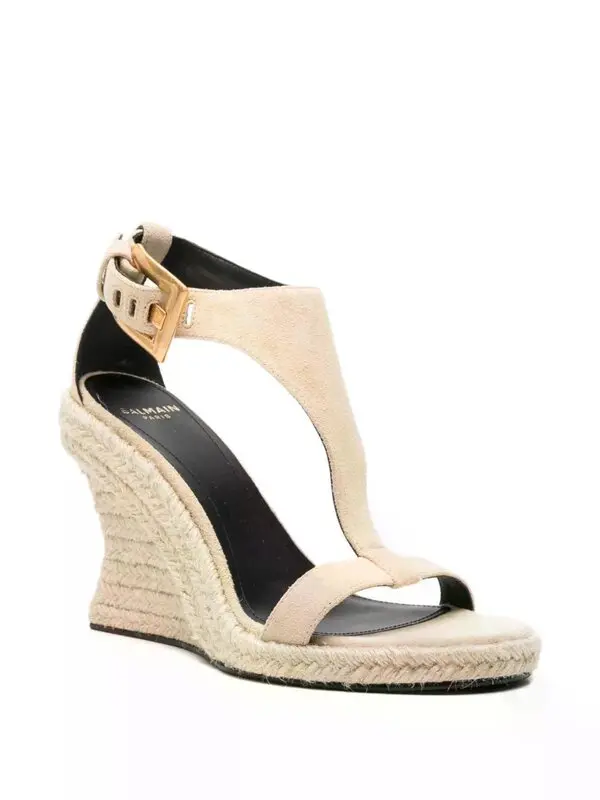 Balmain Wedge Espadrilles - Neutrals