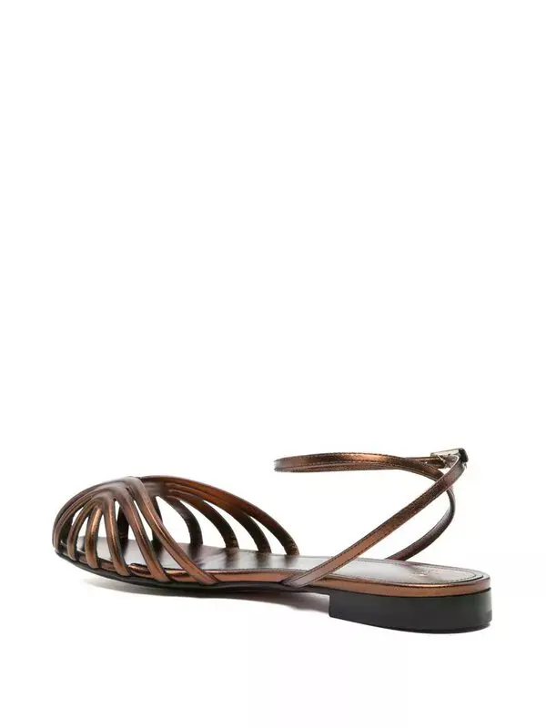 ALEVI MILANO Caged Flat Sandals - Brown