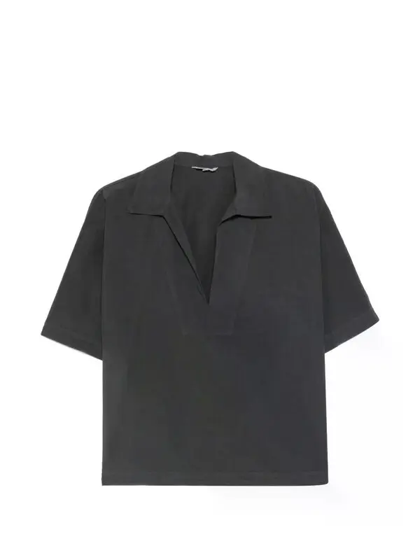 Barena Venezia V-neck Cotton Blouse - Grey