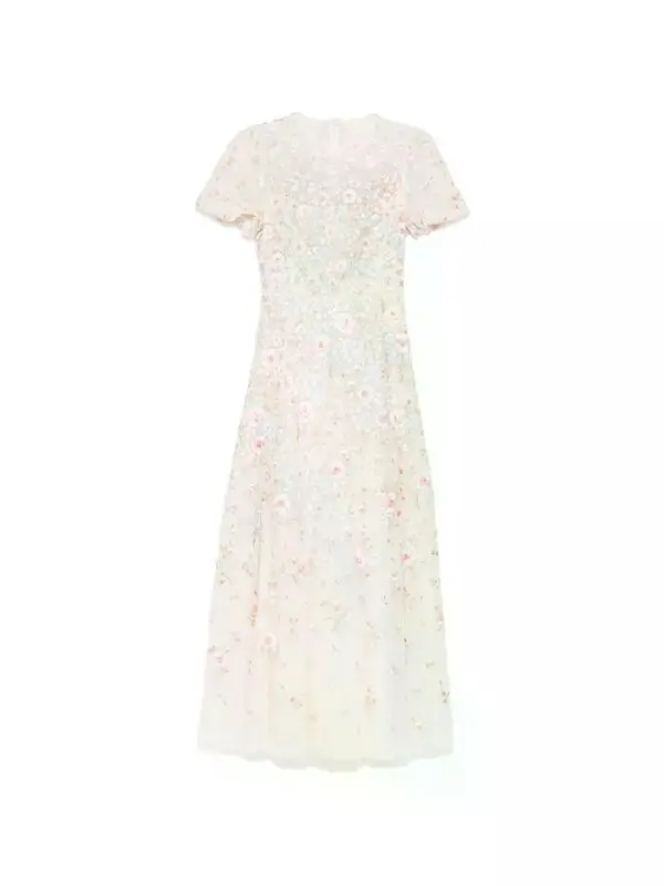 NEEDLE & THREAD Floral-embroidered Tulle Dress