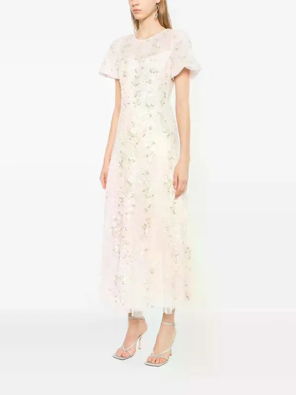 NEEDLE & THREAD All-over Sequin Embellishment Dress - Pink