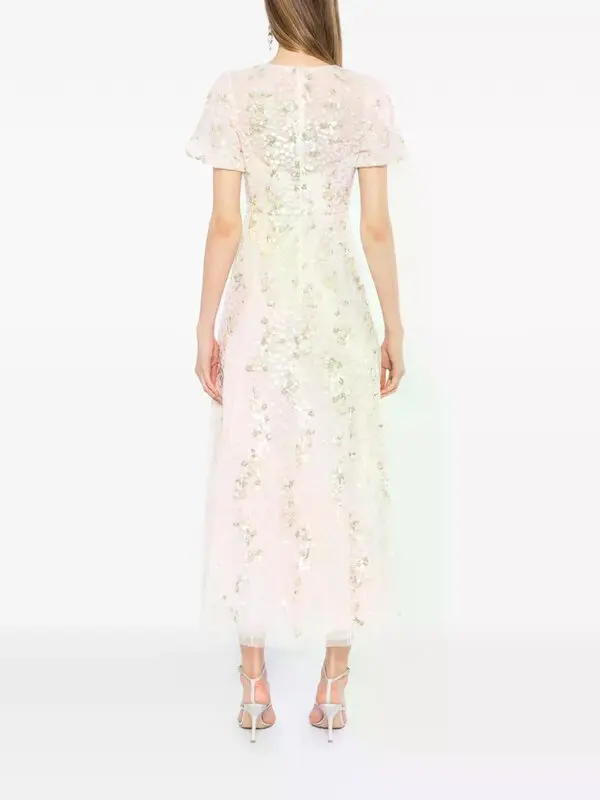 NEEDLE & THREAD All-over Sequin Embellishment Dress - Pink