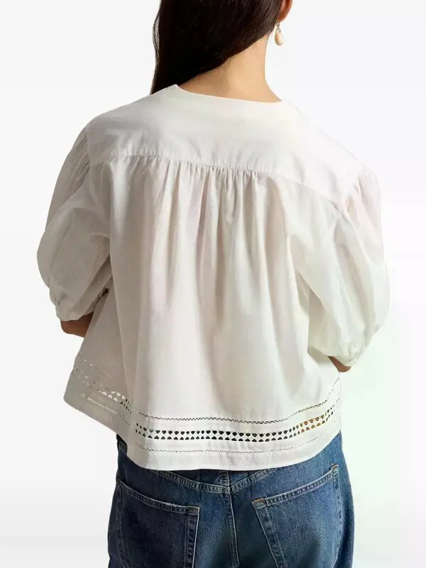 Polo Ralph Lauren Tie-neck Broderie Anglaise Cotton Blouse - White