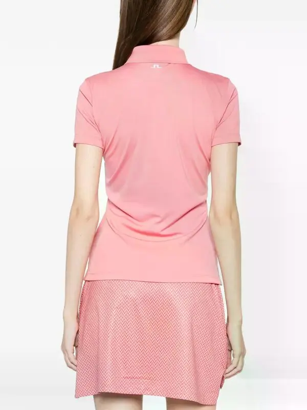 J. Lindeberg Tour Tech Button Polo Top - Pink