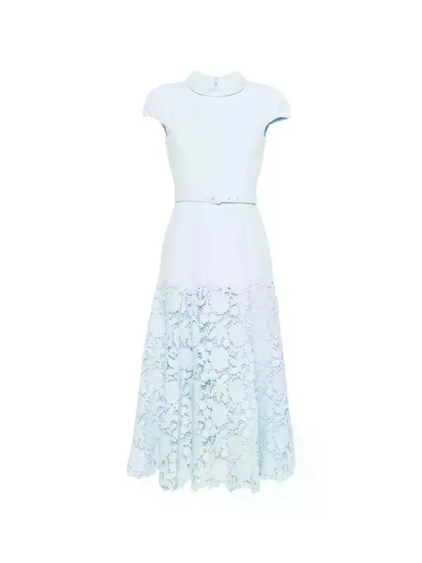 SELF-PORTRAIT Lace Belted Midi Dress