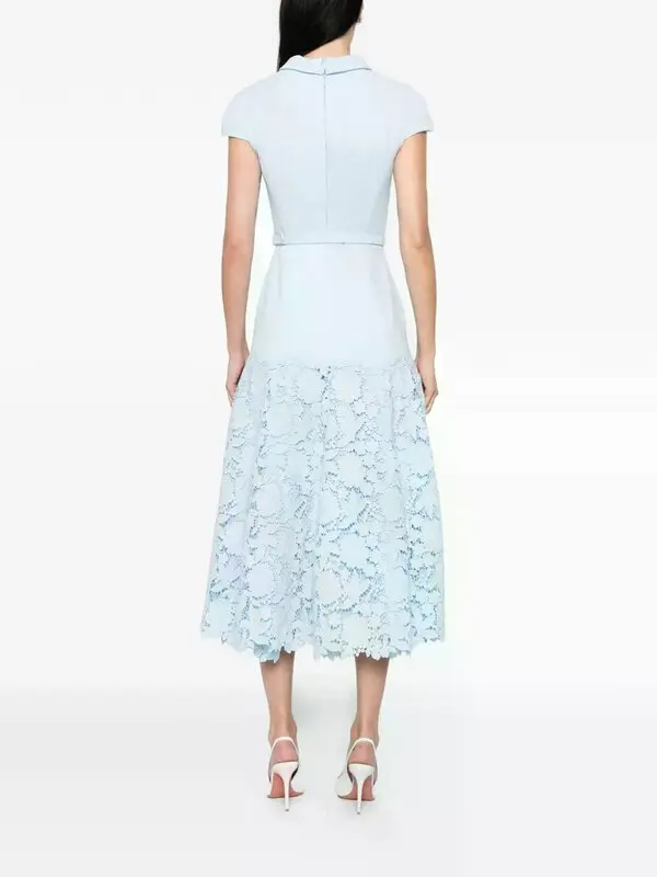 SELF-PORTRAIT Lace Belted Midi Dress