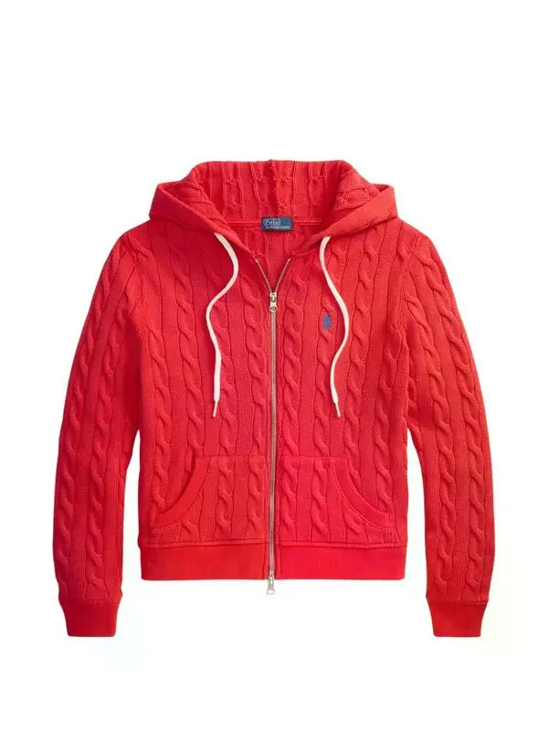 Polo Ralph Lauren Zip-up Cable-knit Cardigan - Red