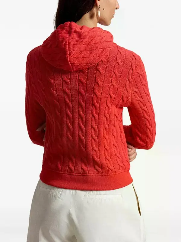 Polo Ralph Lauren Zip-up Cable-knit Cardigan - Red