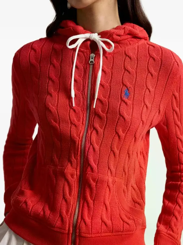 Polo Ralph Lauren Zip-up Cable-knit Cardigan - Red