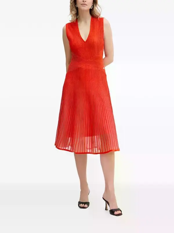 Karl Lagerfeld V-neck Pleated Dress