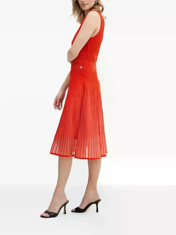 Karl Lagerfeld V-neck Pleated Dress