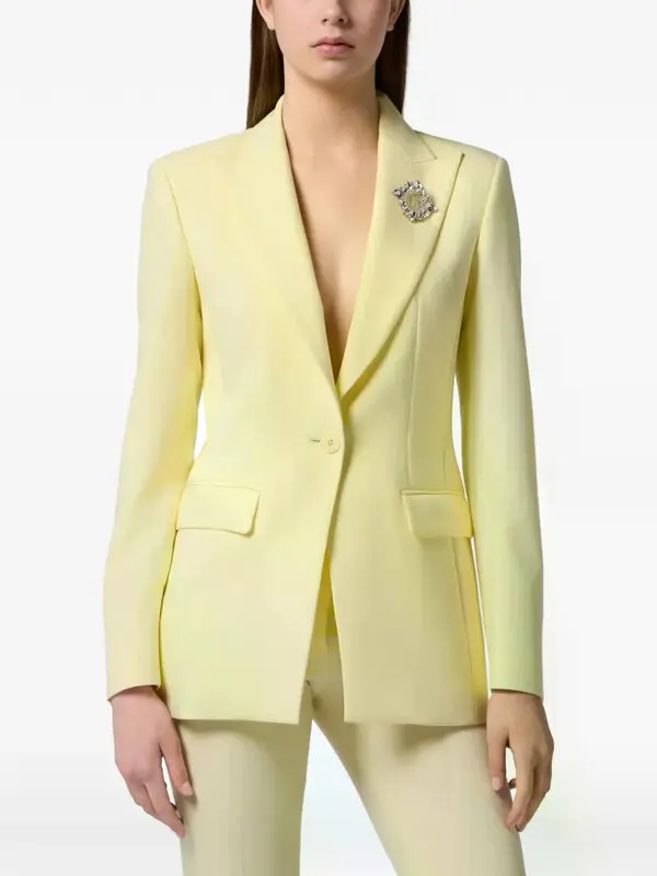 Philipp Plein Brooch-detail Blazer - Yellow