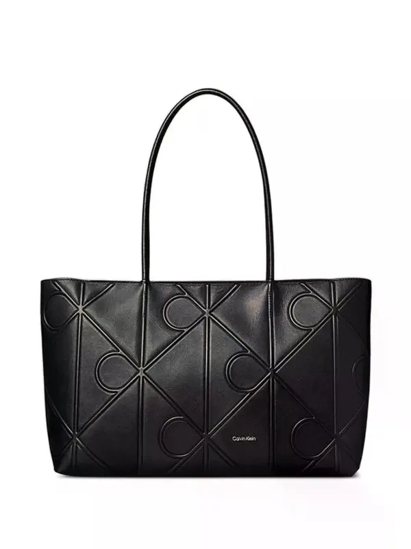 Calvin Klein Monogram-embossed Tote Bag - Black