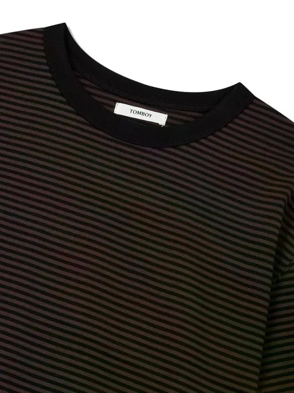 STUDIO TOMBOY Striped Short Sleeve T-shirt - Black