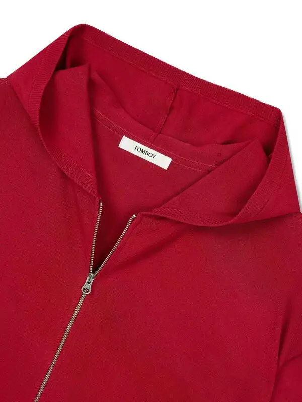 STUDIO TOMBOY Hooded Long Sleeve Top - Red