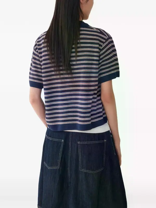 STUDIO TOMBOY Striped Knit Top - Blue