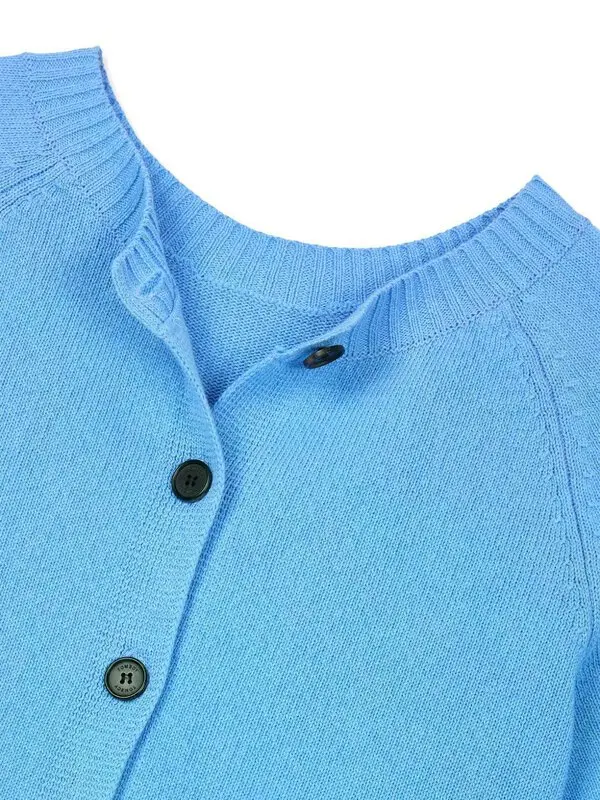 STUDIO TOMBOY Buttoned Short-sleeve Cardigan - Blue