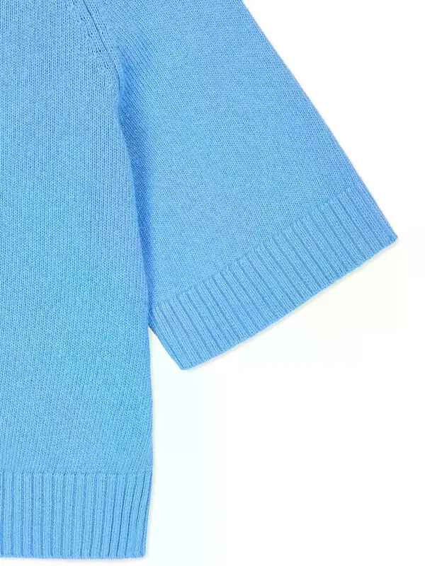 STUDIO TOMBOY Buttoned Short-sleeve Cardigan - Blue