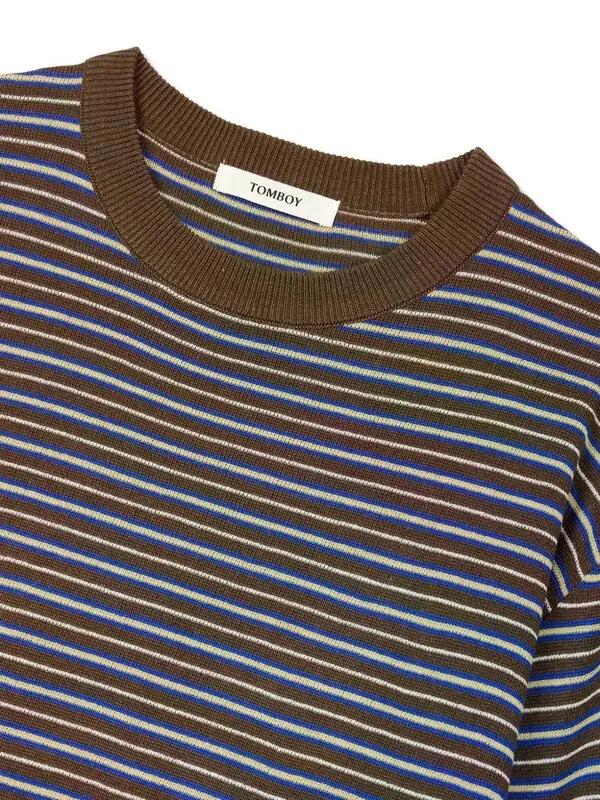 STUDIO TOMBOY Striped Round Neck Sweater