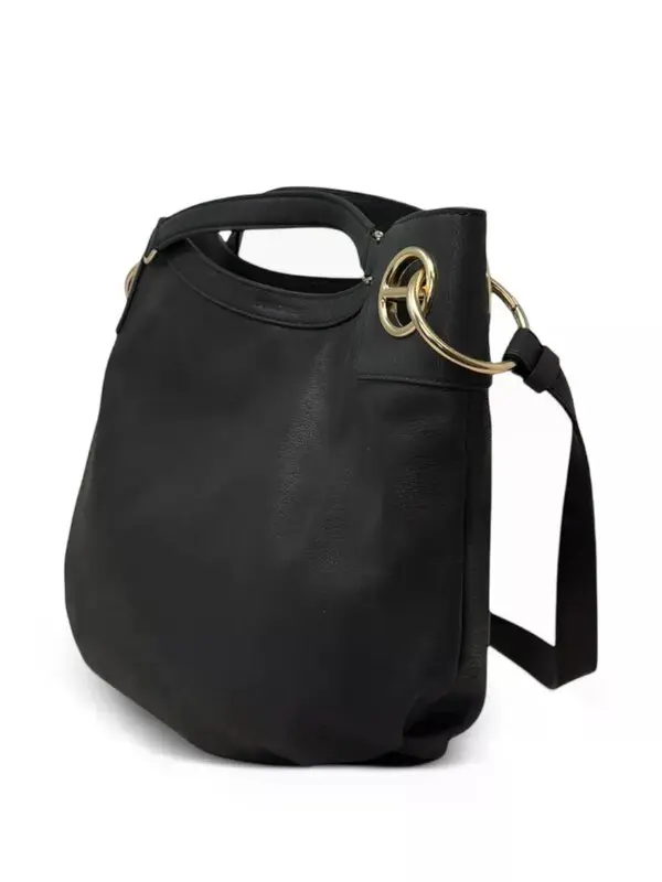 Borbonese Medium London Ring Shoulder Bag - Black