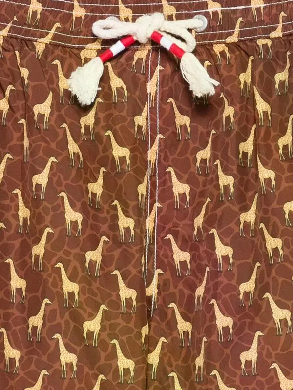 MC2 SAINT BARTH Giraffe Print Swim Shorts - Brown