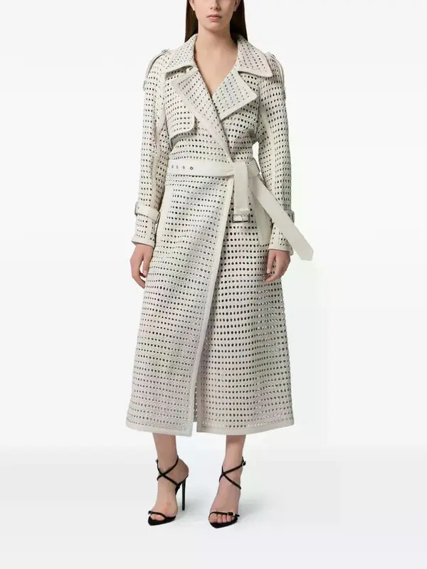 Philipp Plein Leather Trench Coat