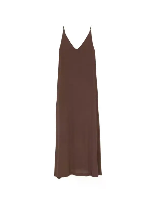 NUDE V-neck Slip Maxi Dress - Brown
