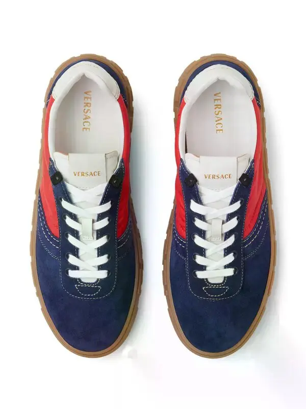Versace Greca Suede & Nylon Sneakers