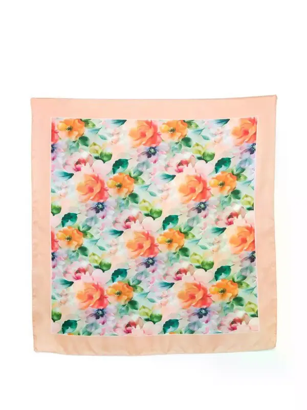 D'ANIELLO Floral Print Scarf - Orange