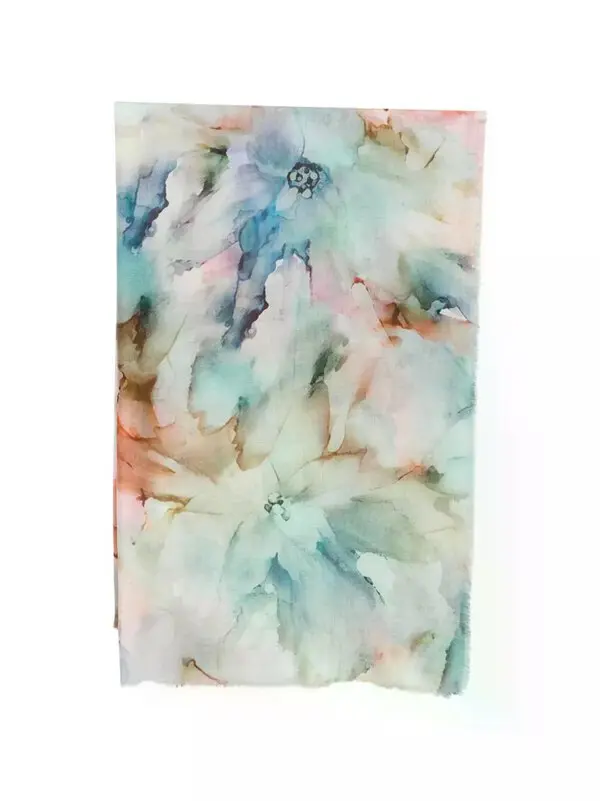 D'ANIELLO Floral Scarf - Blue