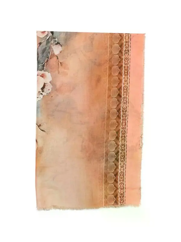 D'ANIELLO Floral Print Scarf - Orange