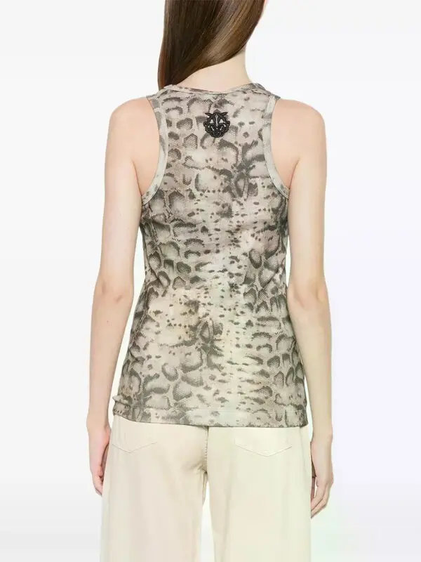 Pinko Snakeskin-print Ribbed Tank Top