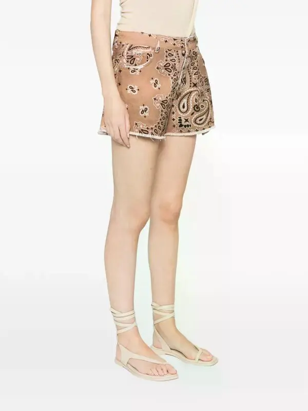 DON'T @ ME Paisley Frayed Hem Shorts