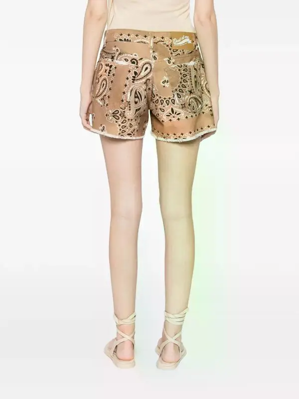 DON'T @ ME Paisley Frayed Hem Shorts